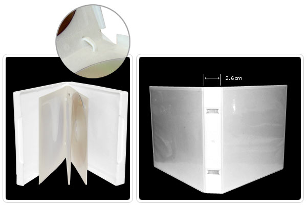 26mm Multi Pack White Poly Plastic Case - 12 Disc Capacity