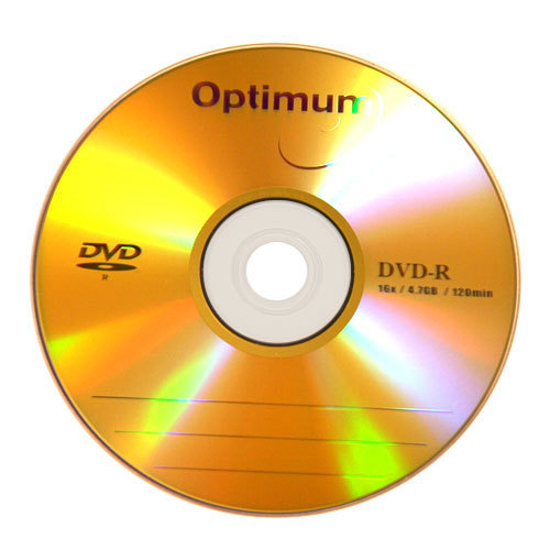 Optimum Branded Gold Top 16X DVD-R Blank Media Discs in Tape Wrap